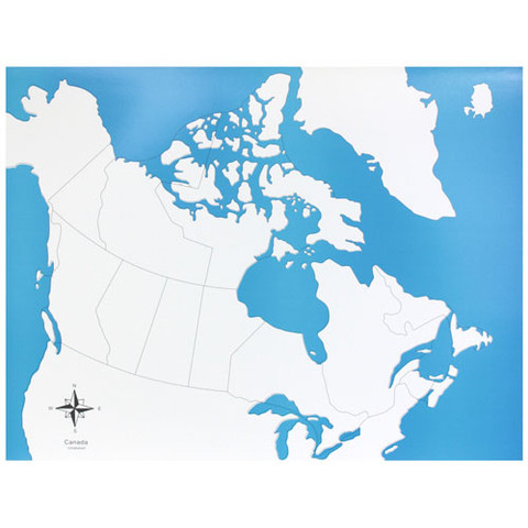 Canada Map unlabeled Montessori materials | Thinkamajigs