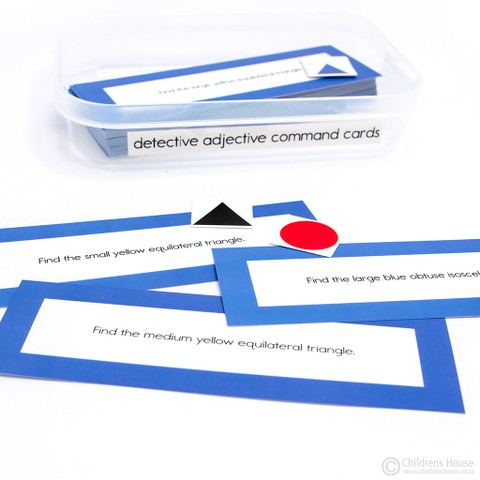 Detective Adjective Command Cards language material for kids