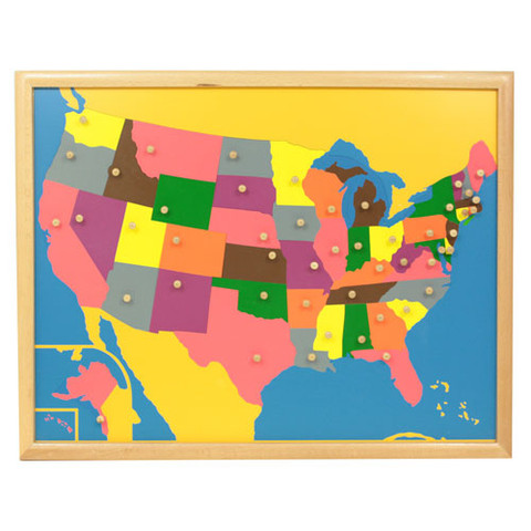 USA Puzzle Map Montessori materials | Thinkamajigs