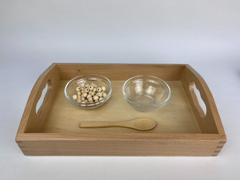 Transferring with a Spoon-Wooden Tray