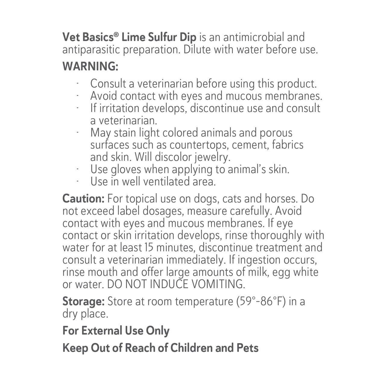 Vet Basics® Lime Sulfur Dip - Creative Science LLC