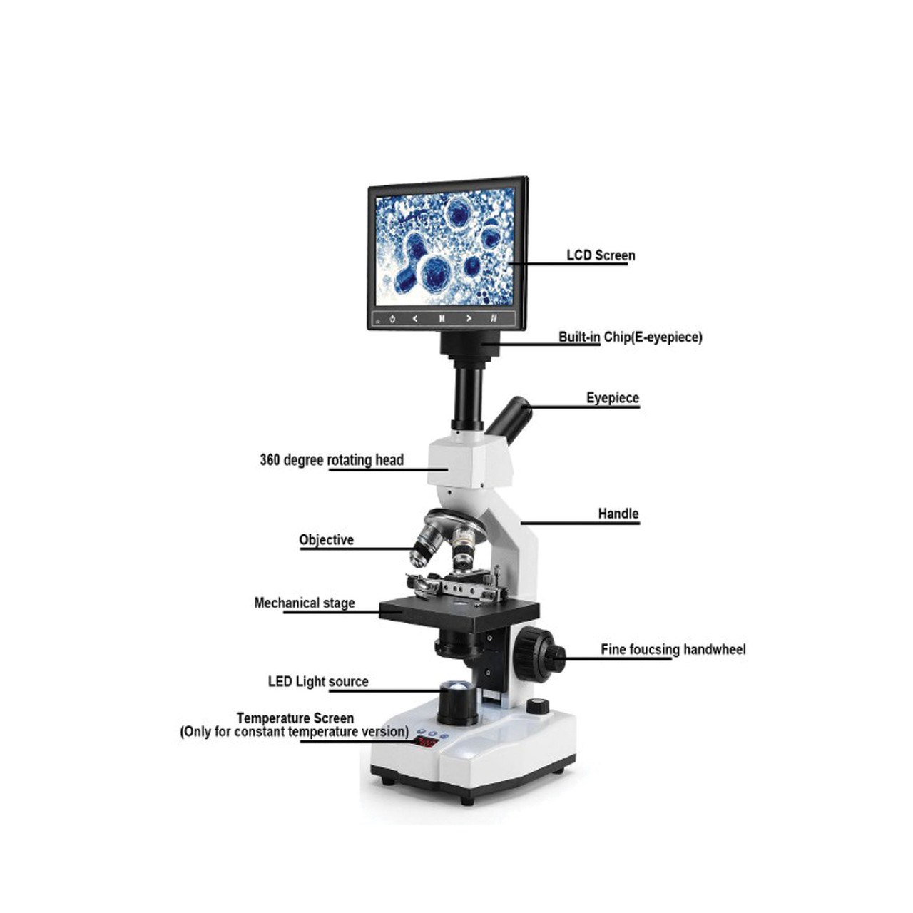 SS-MICROTEMP Heated Stage Microscope with LCD Screen