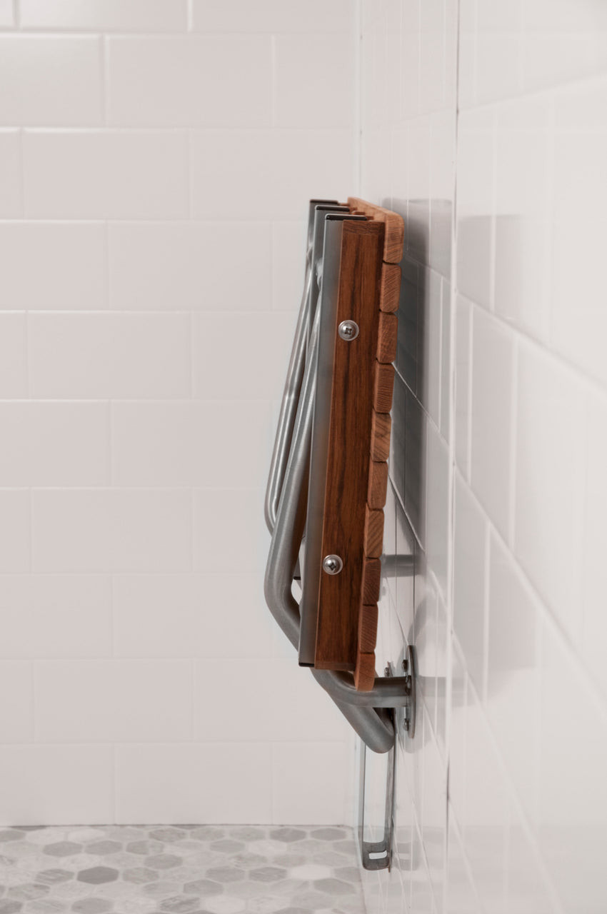 Fold Down Shower Seat Teak | ADA Compliant