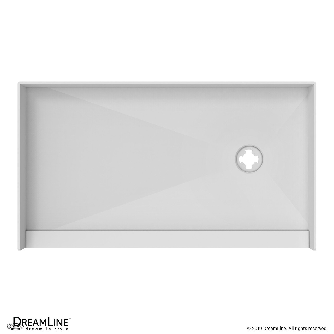 Ready to Tile Shower Pan | 60 x 36 | Right Drain