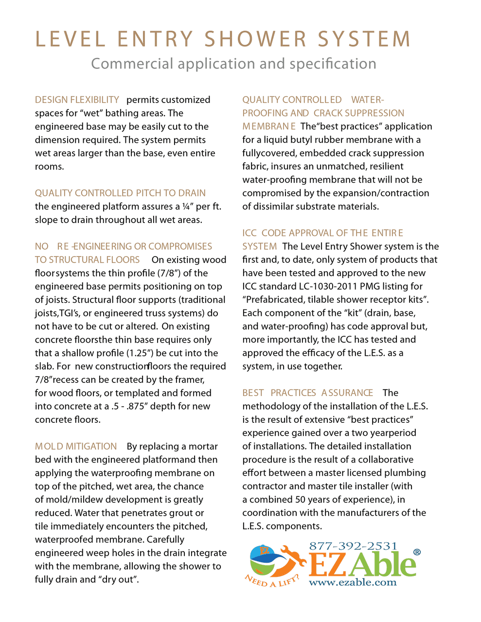 Level Entry Shower Waterproofing System | up to 9 SQFT