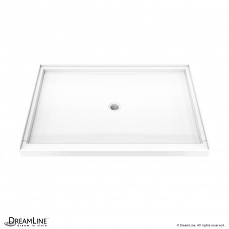 Solid Surface Shower Pan | 60 x 42 | Center Drain | White