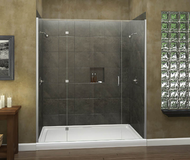 72 x 48 Shower Base | Center Drain in White or Biscuit