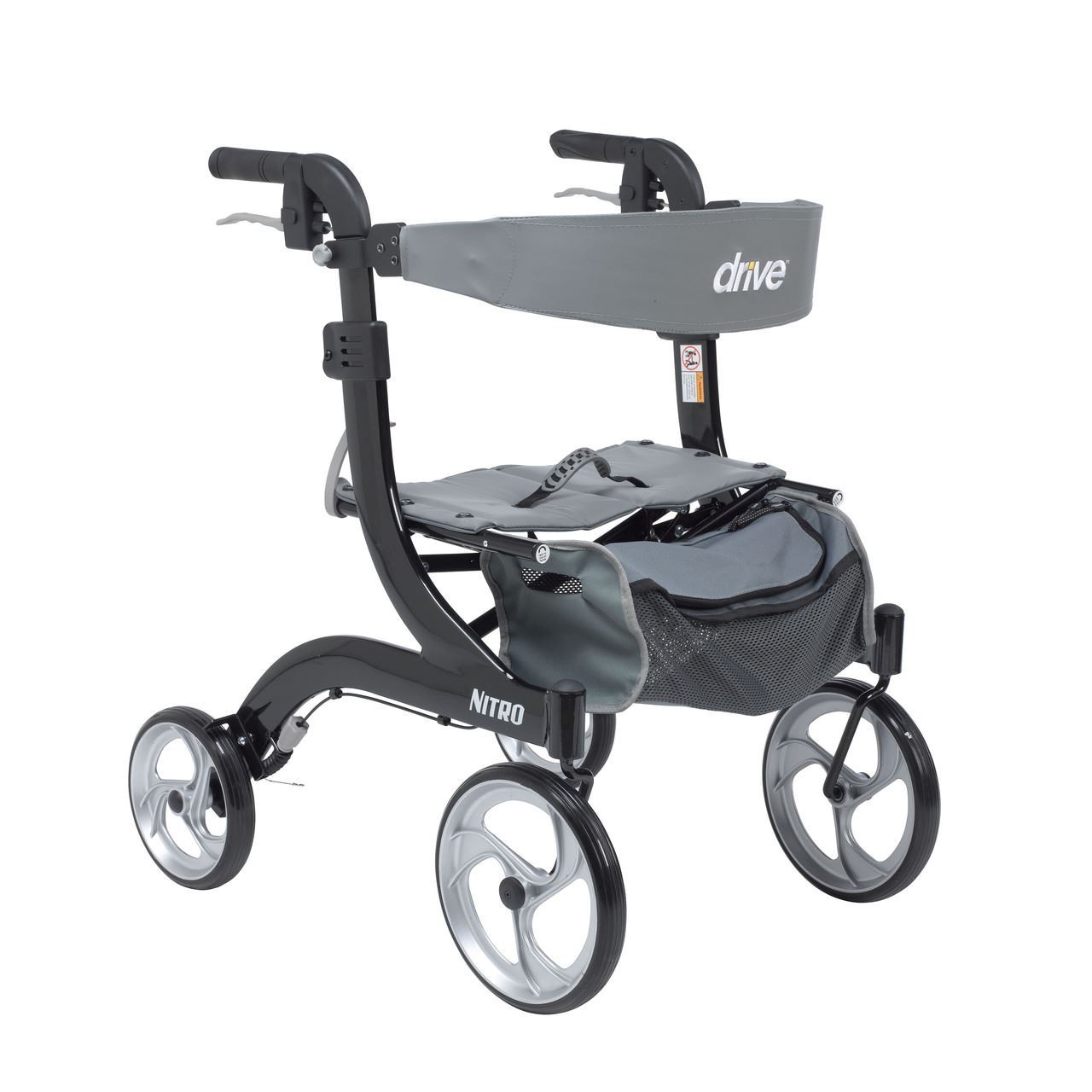 Drive Nitro Rollator | Hemi Height Handles in Black