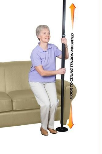 Transfer Pole Portable Standing Pole Black