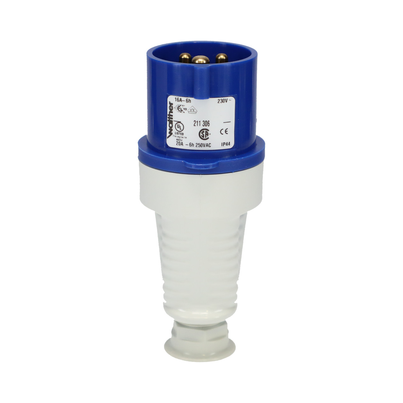 Walther Electric 211306 Pin and Sleeve Plug 16/20 Amp 3 Wire 230/250 ...