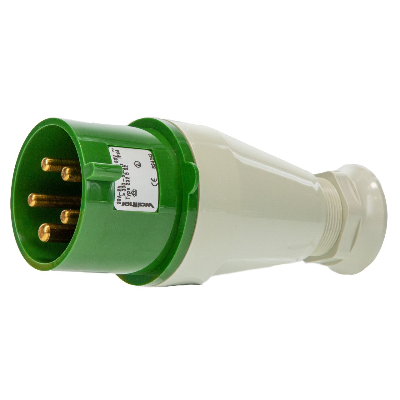 Walther Electric 232502 Pin and Sleeve Plug 30A 5 Wire 50-600 400 Hz ...