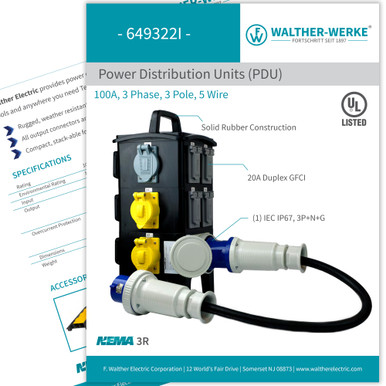 Walther Electric 6493221 Power Distribution Unit (PDU) with IEC Cable ...