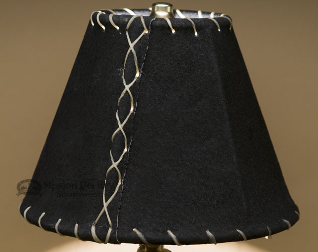 Western Leather Lamp Shade - 8" Black Pig Skin - Mission Del Rey ...