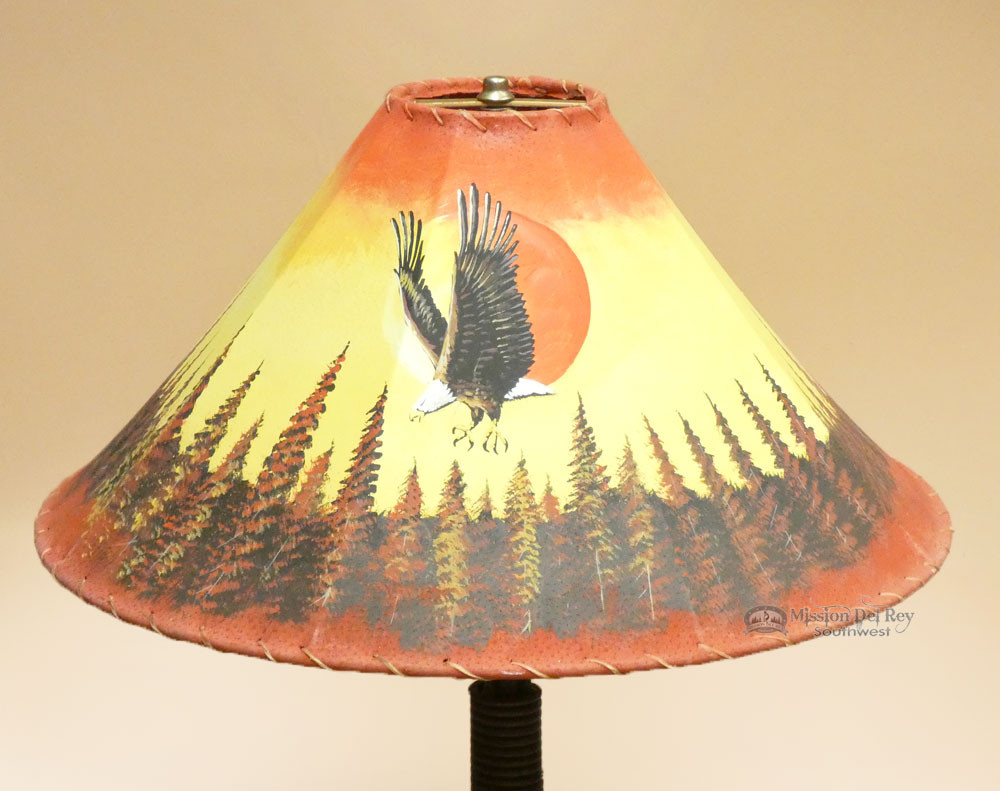 Southwestern Leather Lamp Shade 22" -Sunset Eagle (pl5) - Mission Del ...