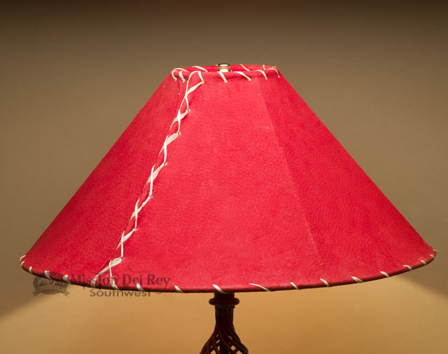 Western Leather Lamp Shade - 20" Red Pig Skin - Mission Del Rey ...
