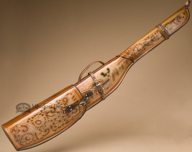 2-Piece Western Tooled Leather Rifle Case 49" (s1) - Mission Del Rey ...