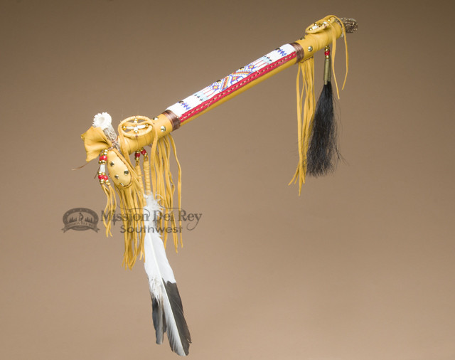 Native American Pueblo Antler Peace Pipe 21" - Made by Manny Silvas ...
