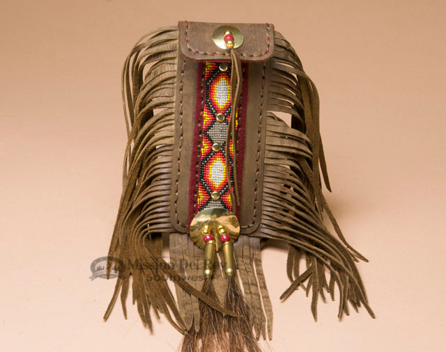 Native American Beaded Side Bag 3"x7.5" -Elk Skin (b451) - Mission Del ...