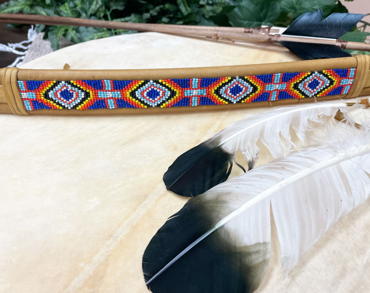 Navajo Hand Beaded Bow & Arrow Set 43" -Saddle (3bc416) - Mission Del ...