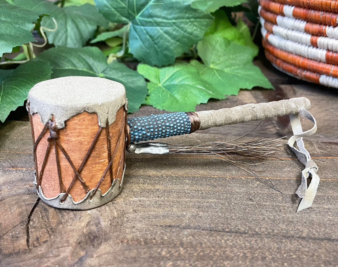 Handcrafted Drum Rattle 6.5" -Navajo (36bc55) - Mission Del Rey ...