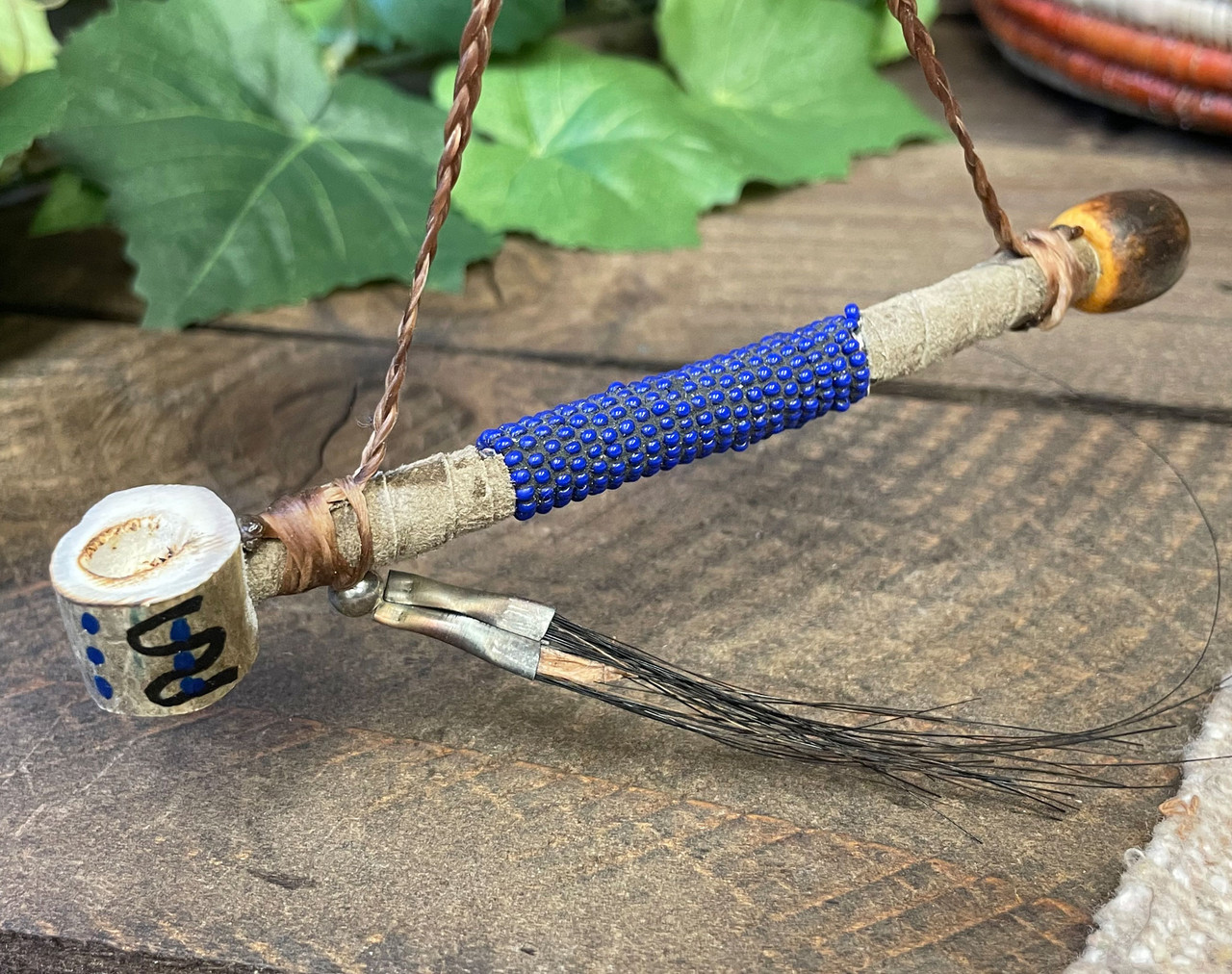 Beaded Native American Antler Pipe (36bc100) - Mission Del Rey ...