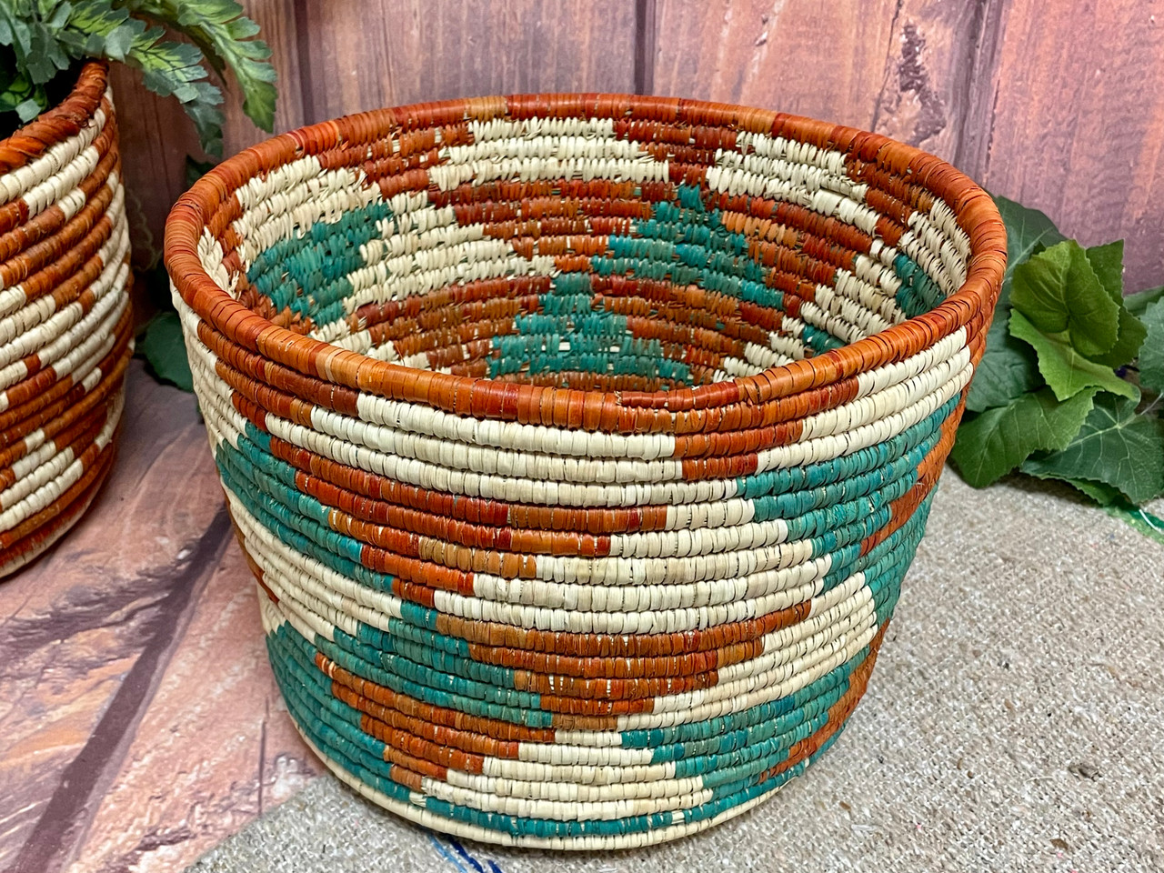 Native Southwest Style Planter Basket 8" (a41) - Mission Del Rey Southwest