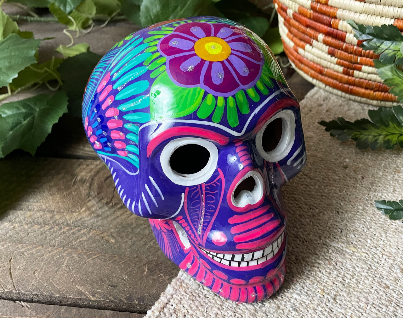 purple sugar skull