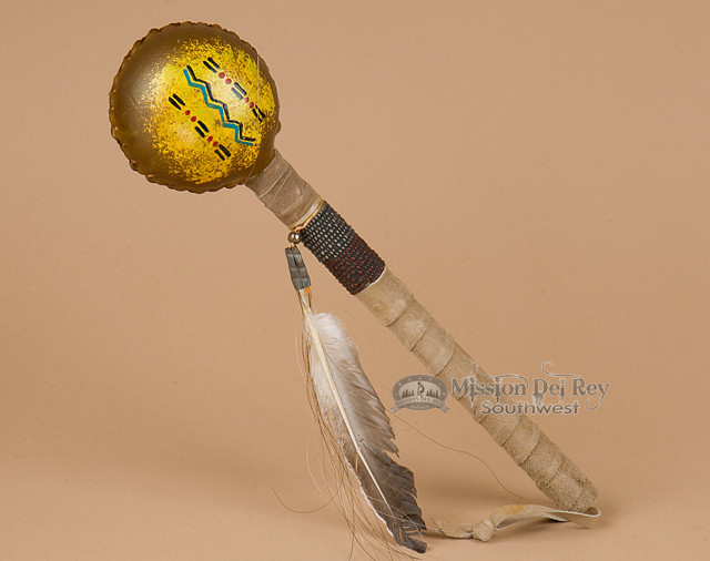 Native American Rawhide Rattle 12" -Navajo (36bc37) - Mission Del Rey ...