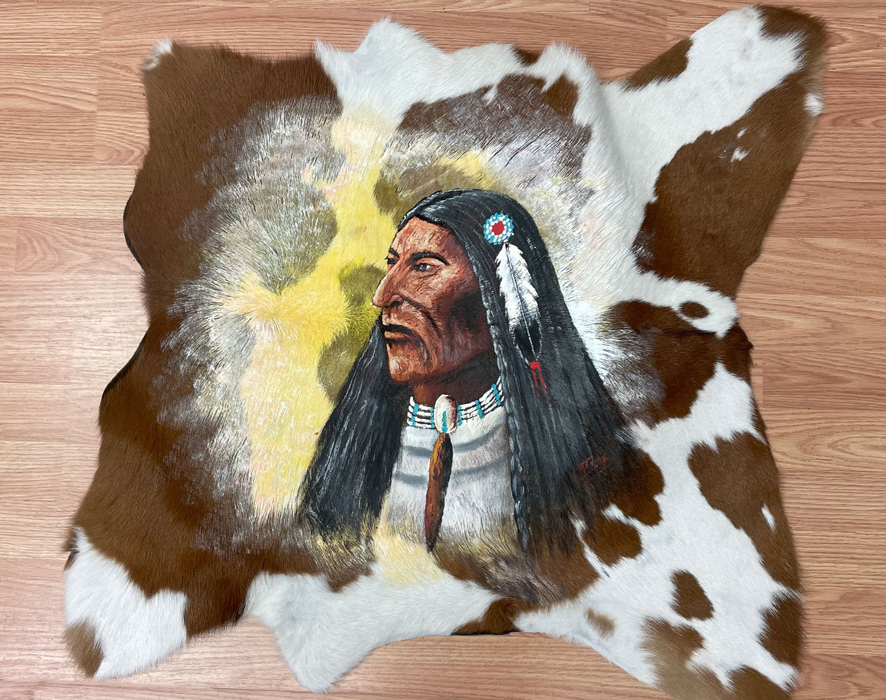 Western Inspired Painted Calf Hide (ph28) - Mission Del Rey Southwest LLC