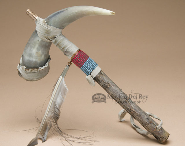 Native American Cow Horn Rattle 11.5" - Gray (r200) - Mission Del Rey ...