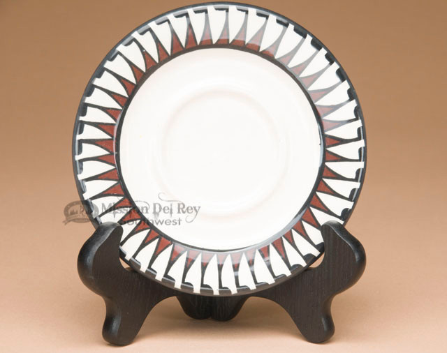 Native Hand Painted Pottery Plate & Stand 5.5" -Tigua (nap-ax-ti ...