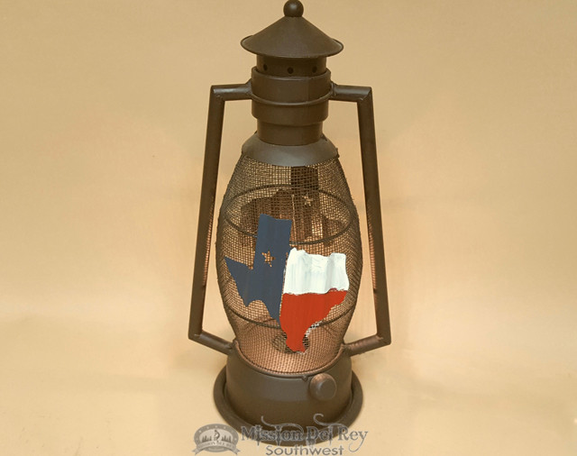 Western Metal Art Lantern Lamp - Texas - Mission Del Rey Southwest LLC
