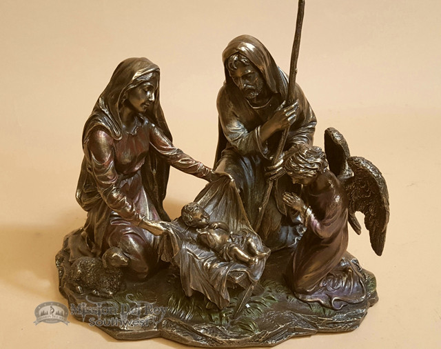 Bronze Rustic Western Statue 7.5" - Nativity Scene - Mission Del Rey ...