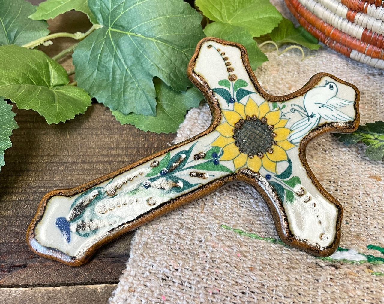 Classic Hand Painted Ceramic Wall Cross 8" (c94) - Mission Del Rey ...