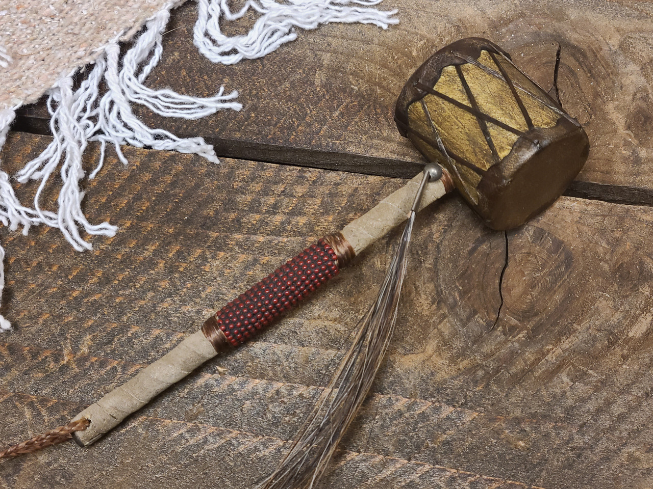 Native American Navajo Indian Drum Rattle 7" (36nar257) - Mission Del ...