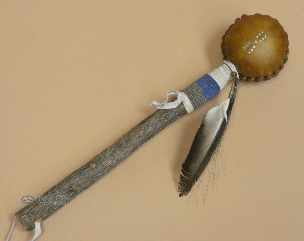 Native American Navajo Rawhide Rattle 13" (36nar1) - Mission Del Rey ...