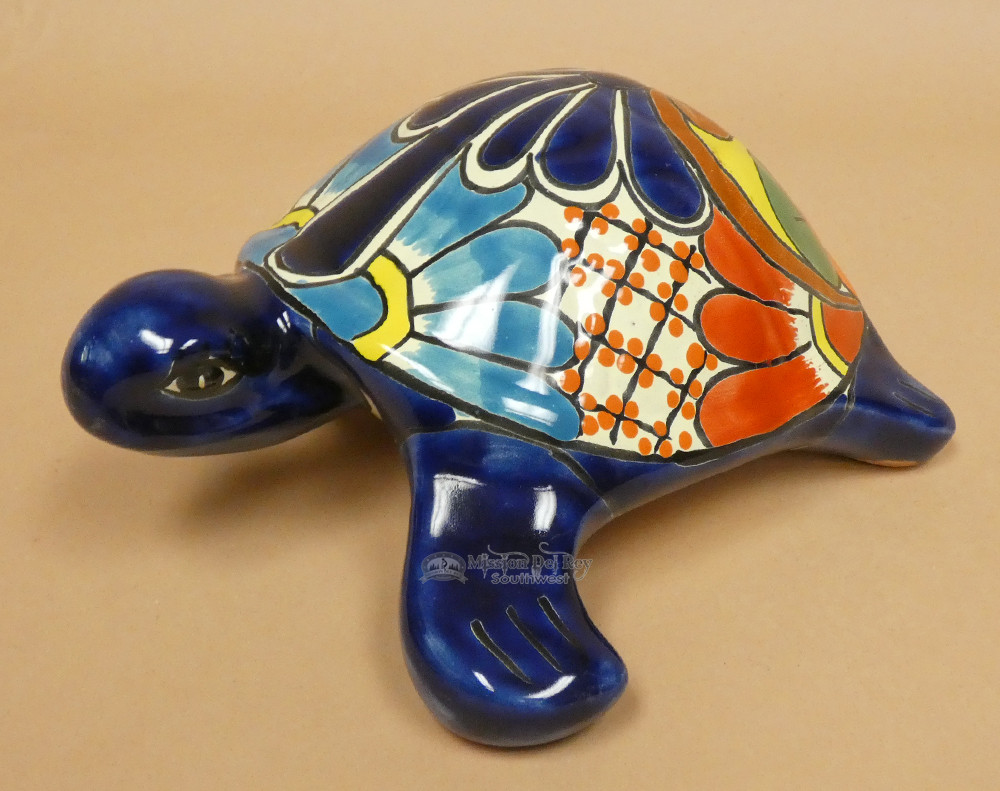 Hand Painted Mexican Talavera Turtle 9" (33bc12) - Mission Del Rey ...