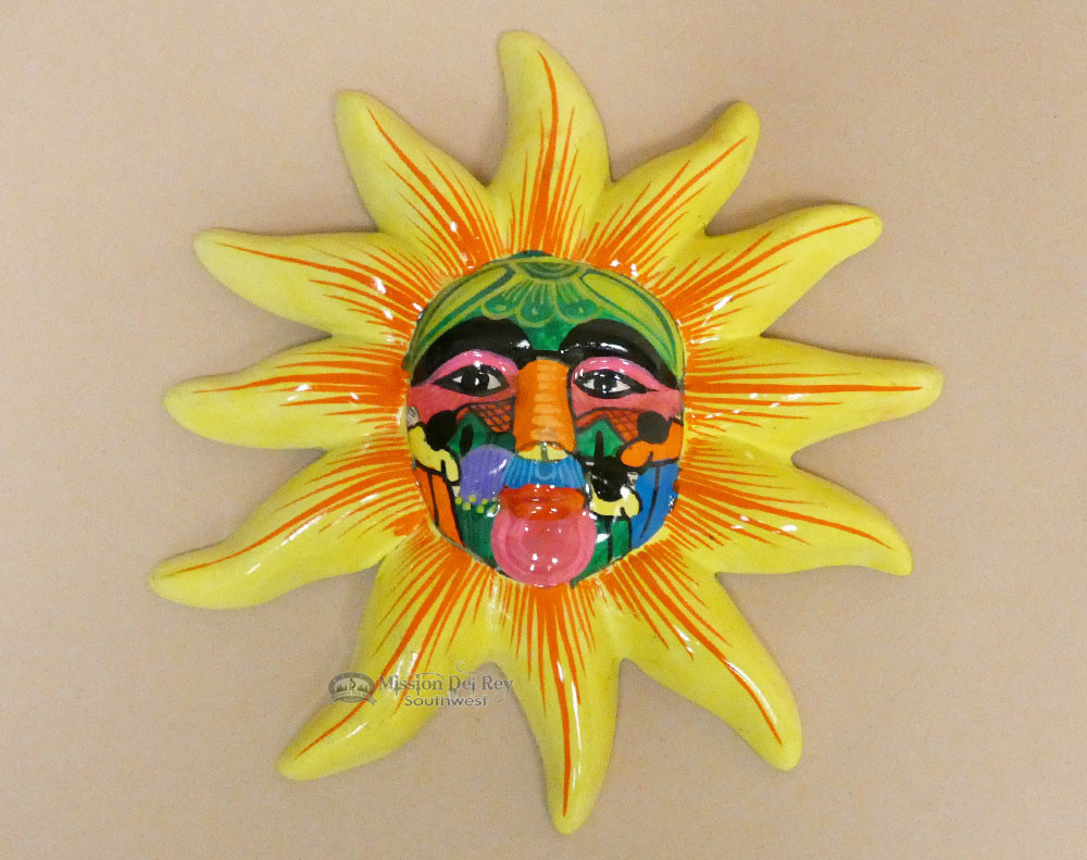 Traditional Hand Painted Ceramic Sun 8" (2bc141) - Mission Del Rey ...