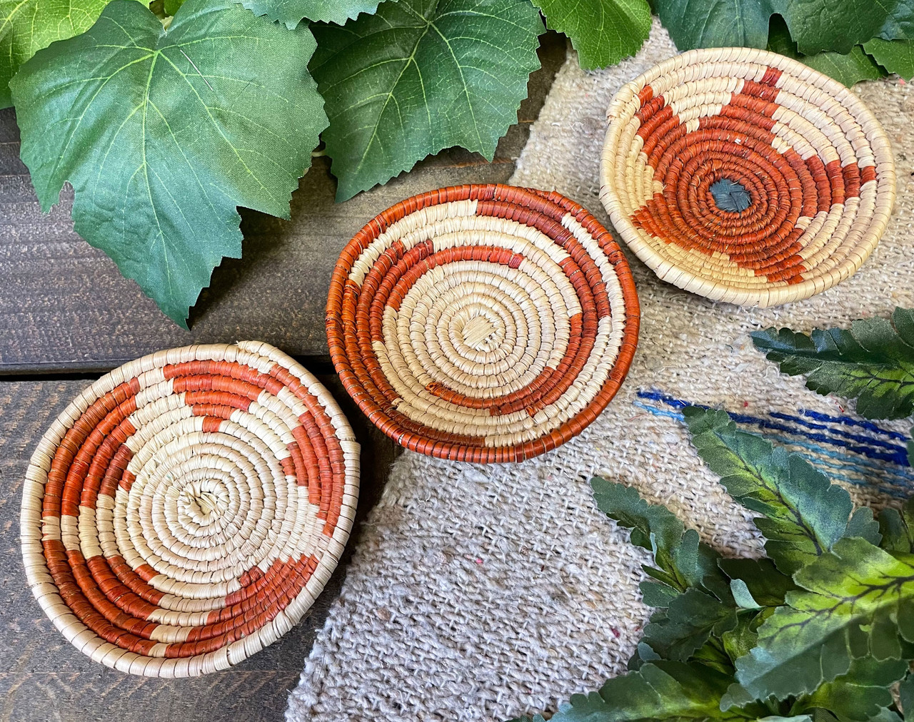 3pc. Hand Woven Western Basket Set 3-5" (1bc56) - Mission Del Rey ...