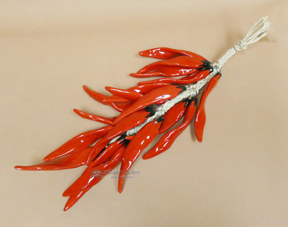 Red Ceramic Chili Ristra -Chilaca (2bc204) - Mission Del Rey Southwest LLC