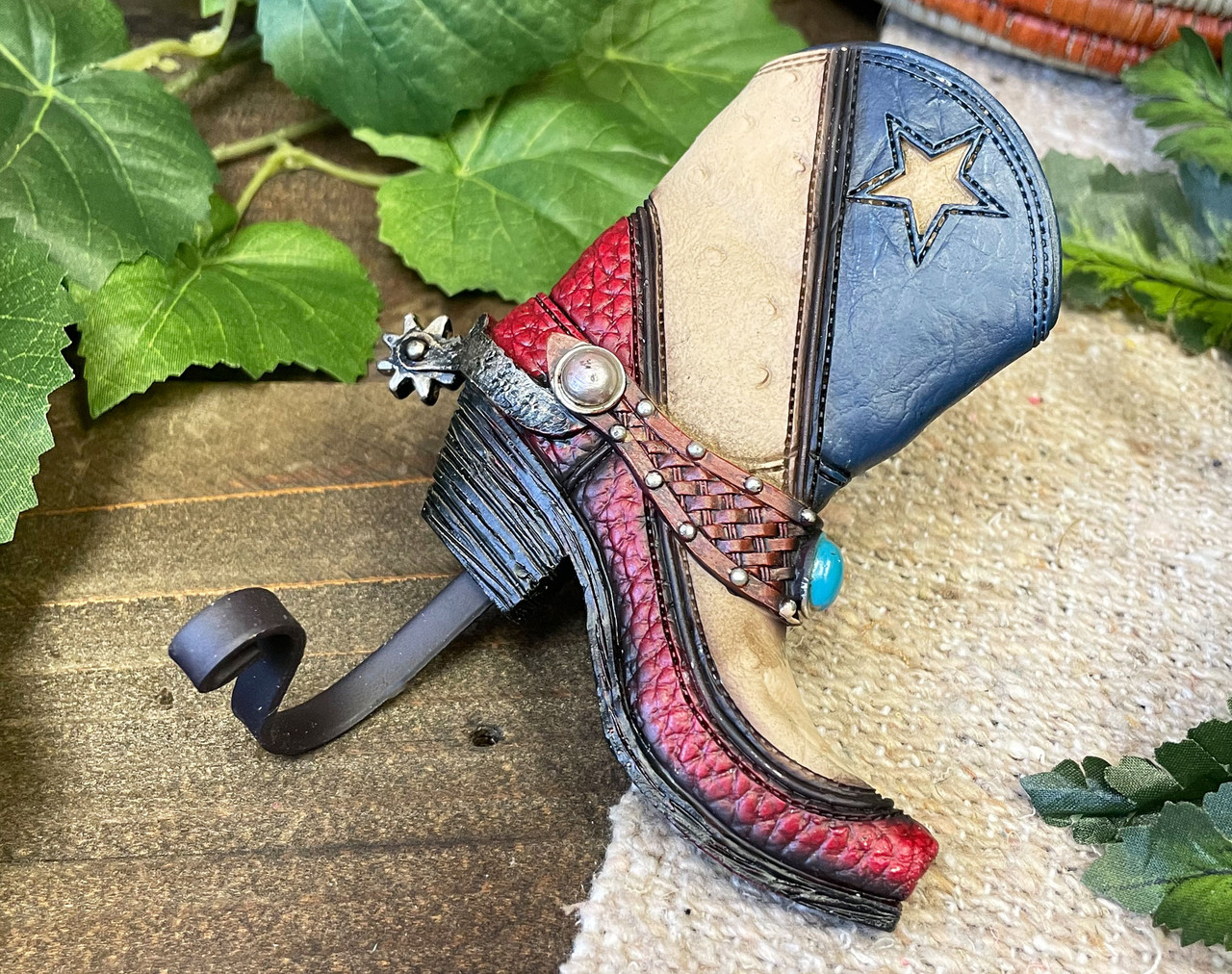 Texas Cowboy Boot Hanging Wall Hook 5.5" (10ra4341) - Mission Del Rey ...