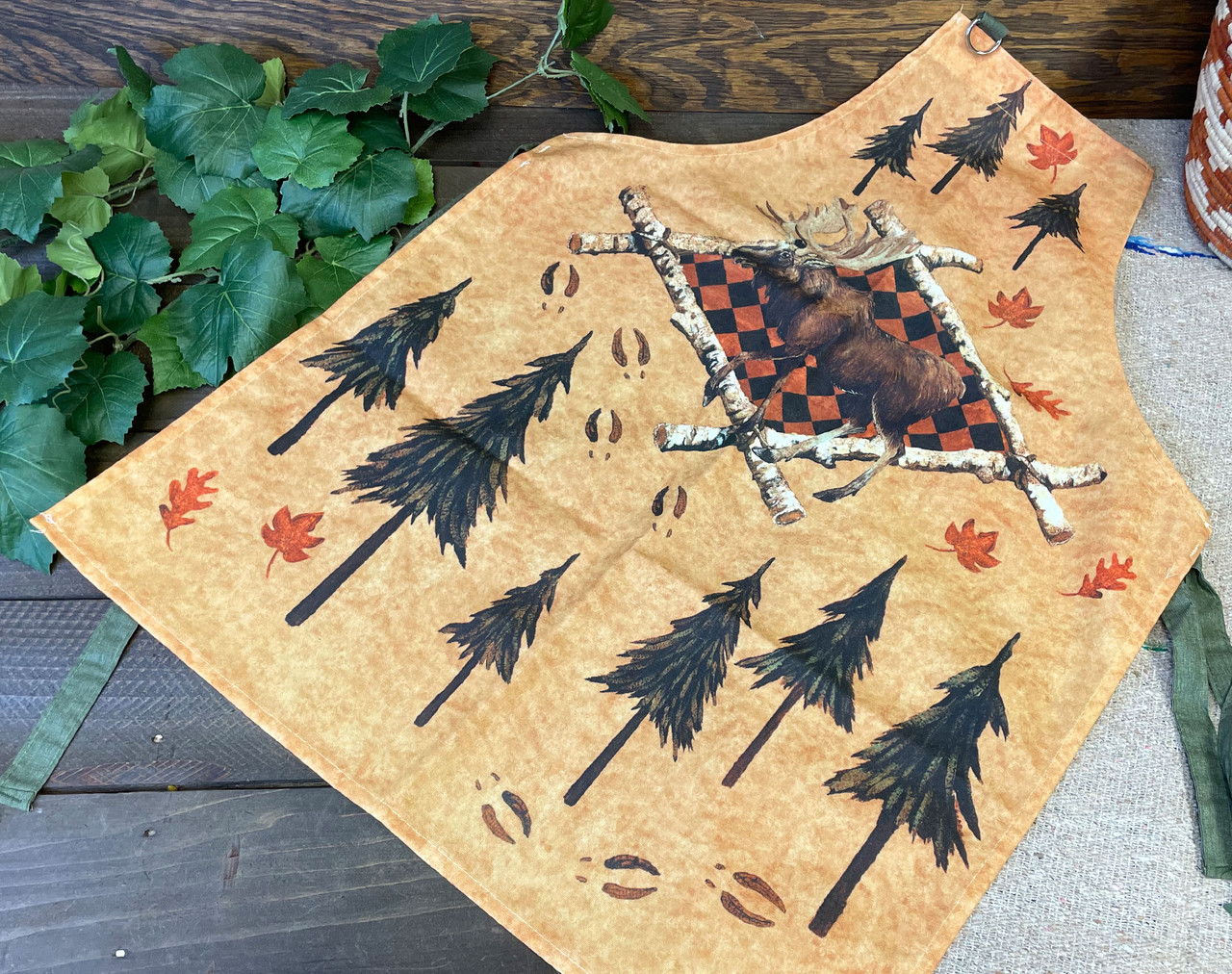 Rustic Kitchen Apron -Moose (169bc246) - Mission Del Rey Southwest