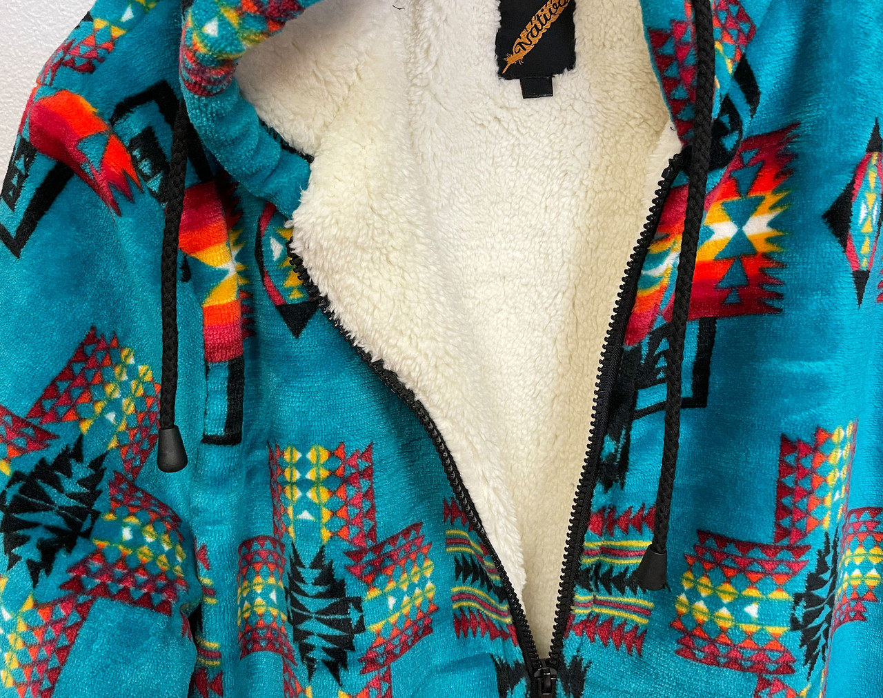 Southwest Style Sherpa Hoodie Teal Xl 94bc152 Mission Del Rey