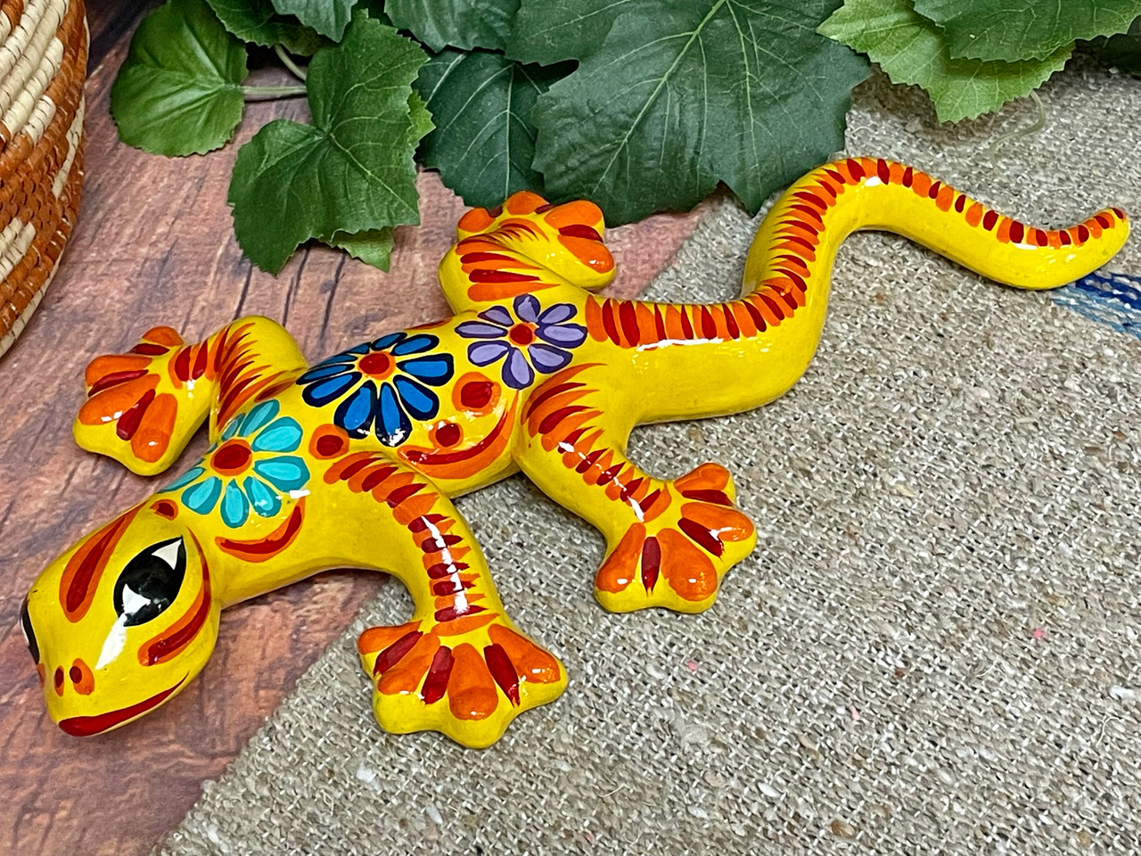 Rustic Hand Painted Ceramic Lizard (33bc664) - Mission Del Rey Southwest