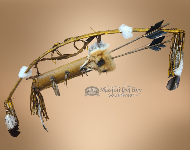 Native American Bow & Fox Quiver 42" -Antiqued (ba105b) - Mission Del ...