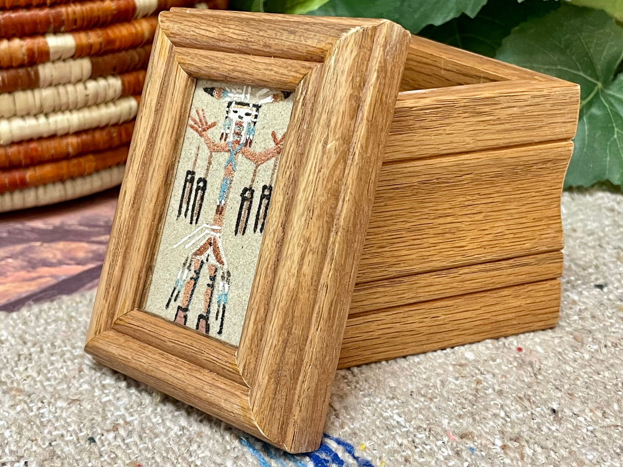Native American Sand Painted Keepsake Box (36bc135) - Mission Del Rey ...