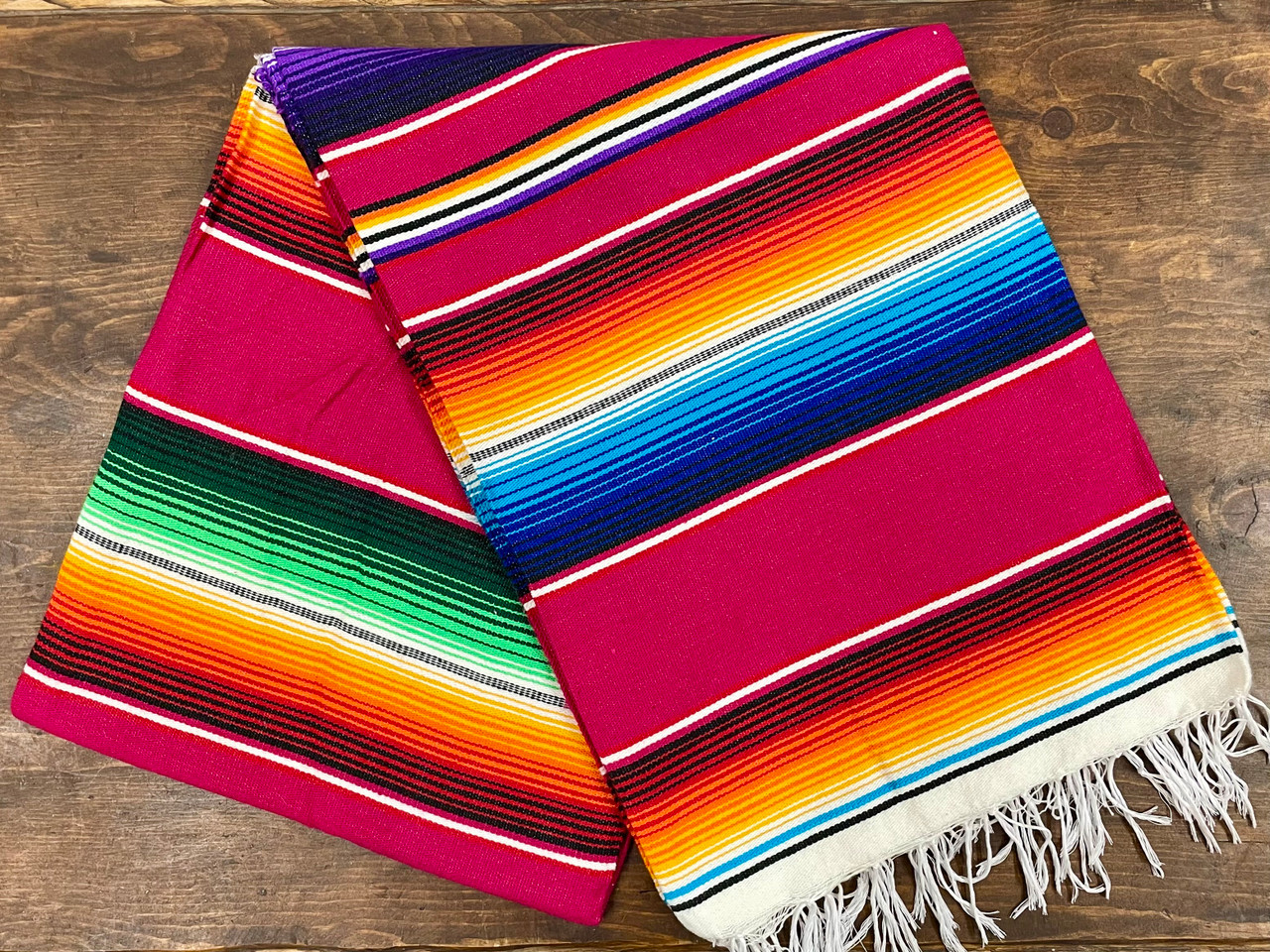 Classic Mexican Serape Blanket 5'x7' -Magenta (2bc596) - Mission Del ...