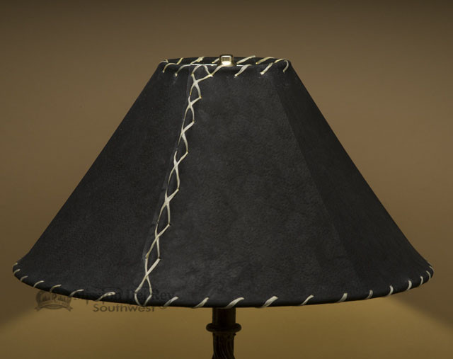 Western Leather Lamp Shade - 18" Black Pig Skin - Mission Del Rey ...