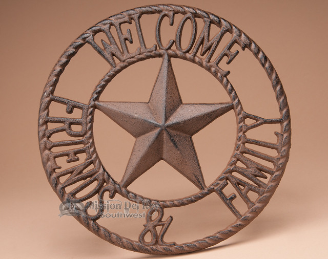 Rustic Western Iron Welcome Plaque 11" (dk3) - Mission Del Rey ...