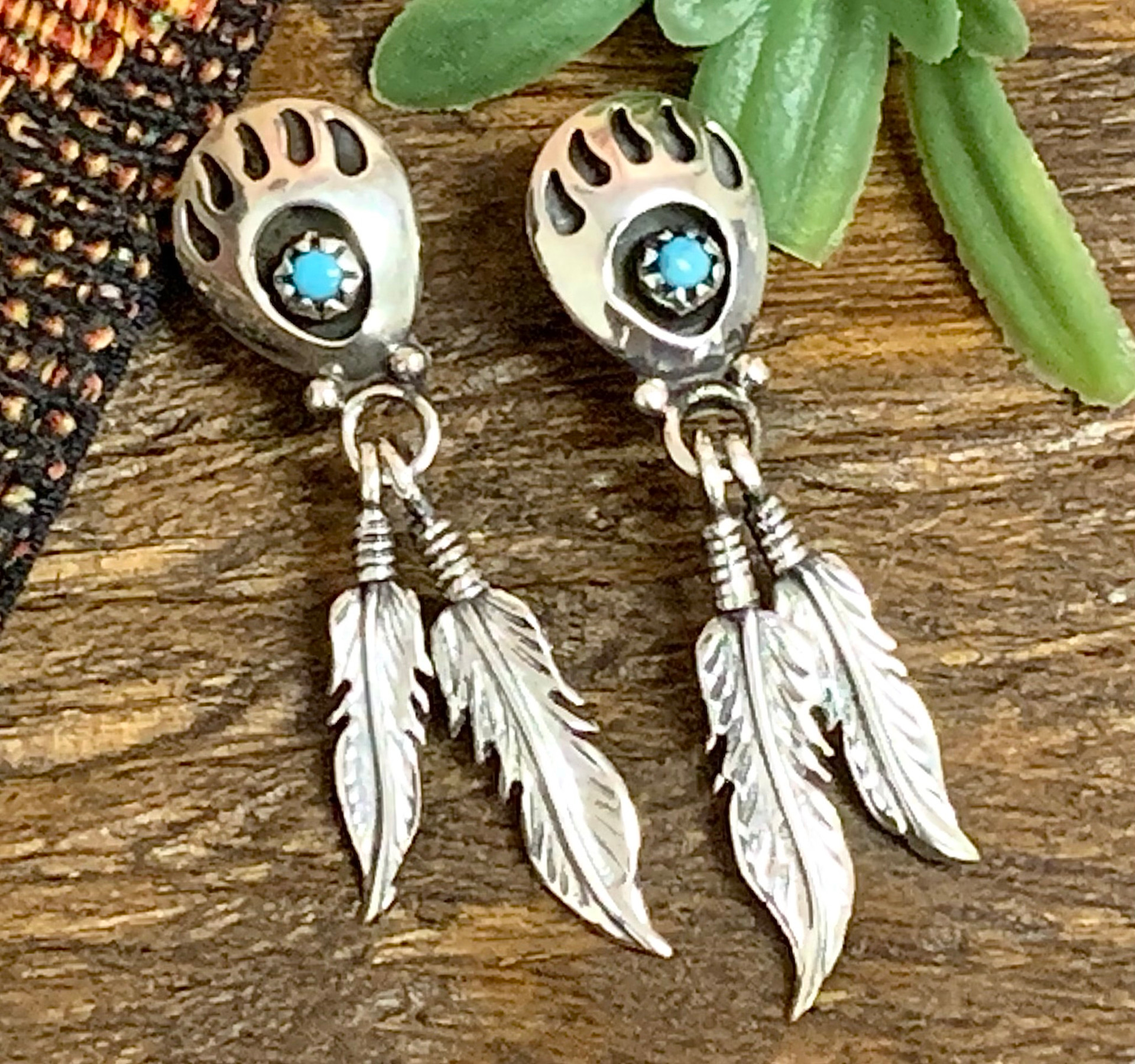 Native American Silver Earrings -Navajo (ij390) - Mission Del Rey ...